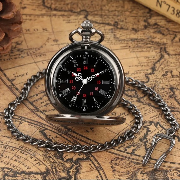 Accessories | Mens Solid Black Pocket Watch | Poshmark